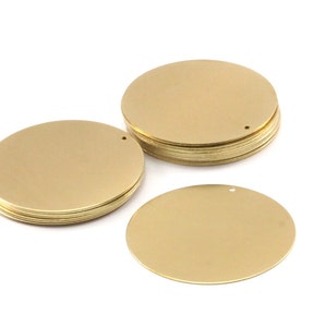 46mm Round Tag, 8 Huge Raw Brass Round Tags With 1 Hole 46x0.45mm N0464 ...