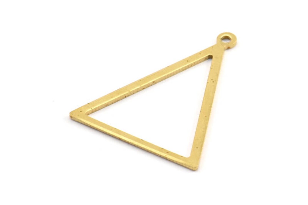 Brass Blank Triangles, 6 Raw Brass Triangles With 1 Loop (34x27x1mm) BS ...