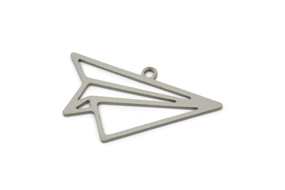 Steel Airplane Charm, Stainless Steel Paper Airplane Shaped Charms With ...
