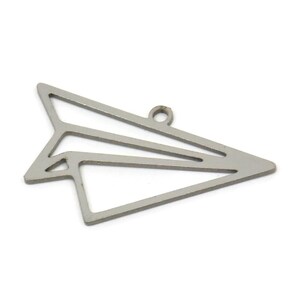 Steel Airplane Charm, Stainless Steel Paper Airplane Shaped Charms With ...