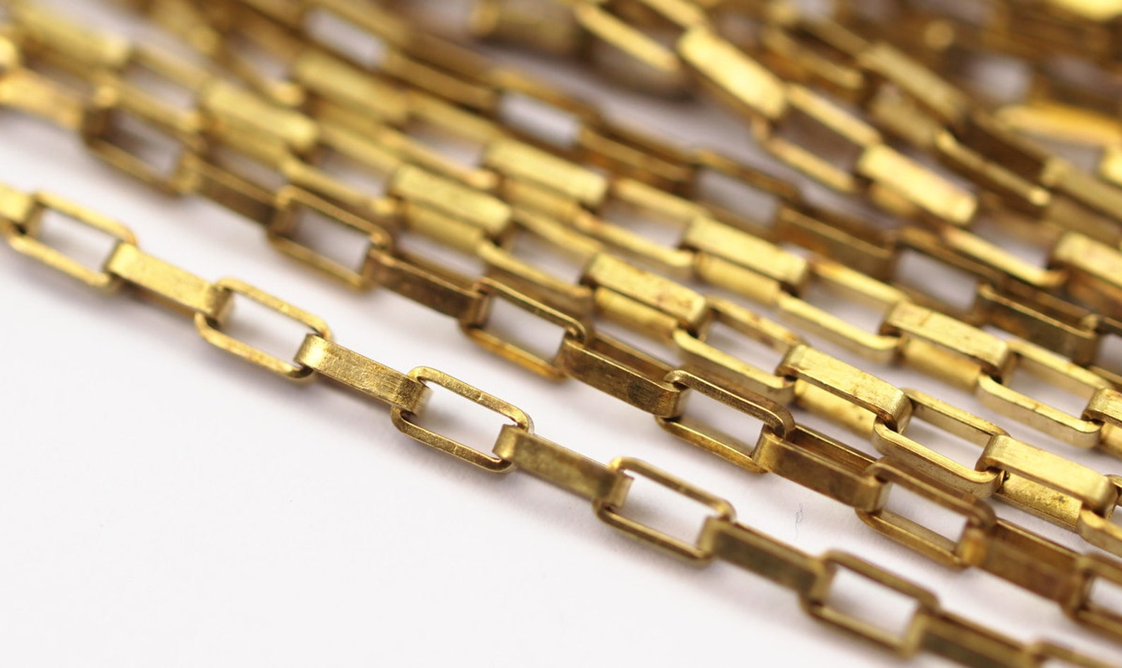 Link Chain, Rectangle Chain, 5 M. Rectangle Raw Brass Chain, Open Link ...