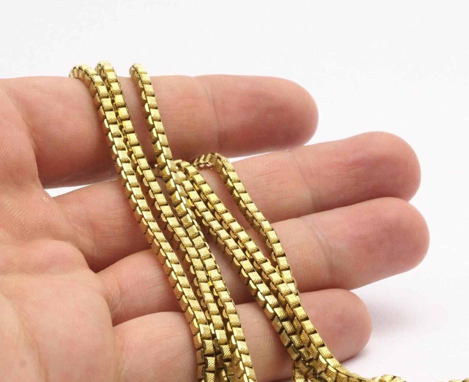 Link Cube Chain 2m Raw Brass Cube Chain 3.1mm Bs 1374 | Etsy