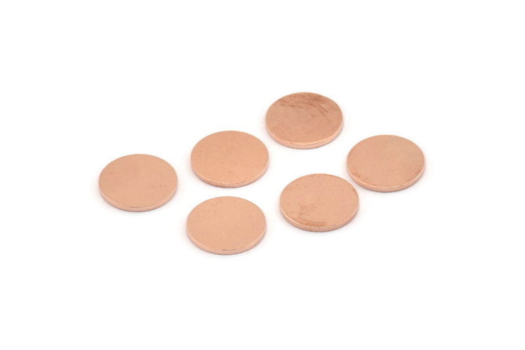 Copper Round Tag, 50 Raw Copper Round Stamping Blanks, Findings (10x0 ...