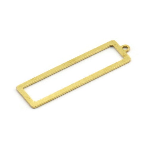 Brass Rectangle Charm 20 Raw Brass Rectangle Charms With 1 - Etsy