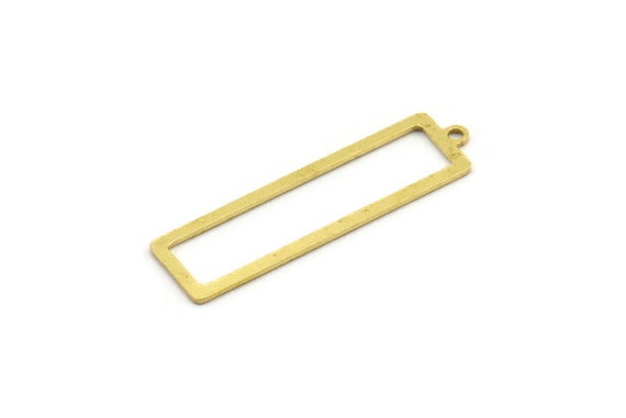 Brass Rectangle Charm 20 Raw Brass Rectangle Charms With 1 - Etsy