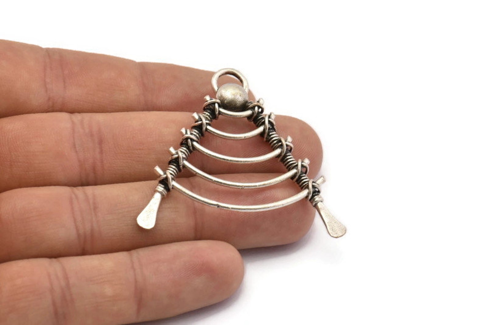 Antique Silver Fence Charm, 1 Antique Silver Plated Brass Fence Pendant ...