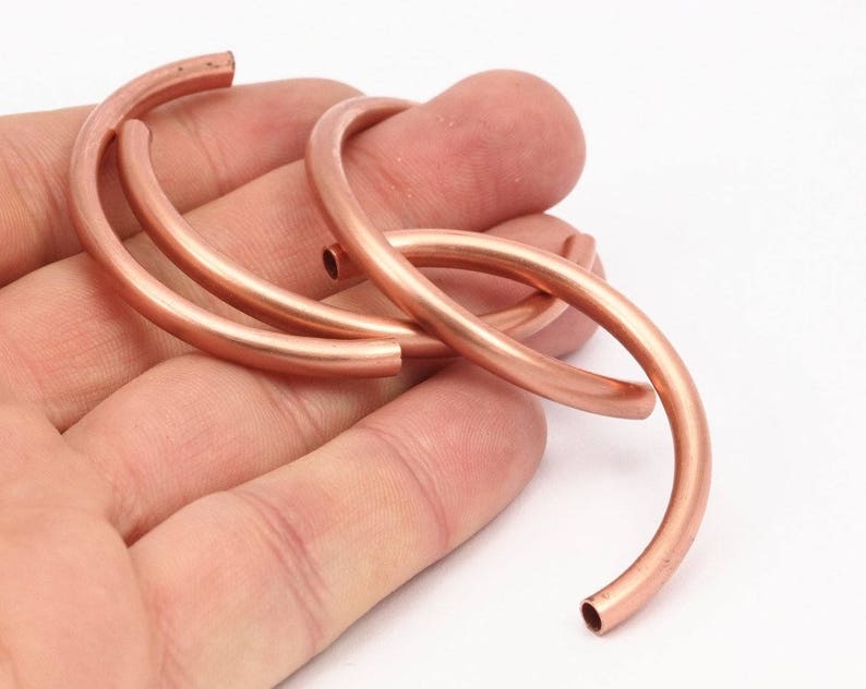 Copper Noodle Tubes - 10 Raw Copper Semi Circle Tubes (4x52mm) D0455 - Etsy