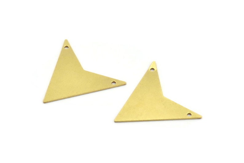 Arrow Triangle Pendant, 10 Raw Brass Triangle Pendants With 2 Holes ...