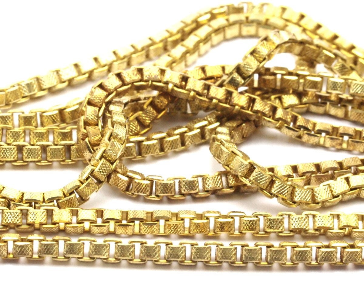 Cube Brass Chain 2m Raw Brass Cube Chain 2.5mm Bs 1373 - Etsy