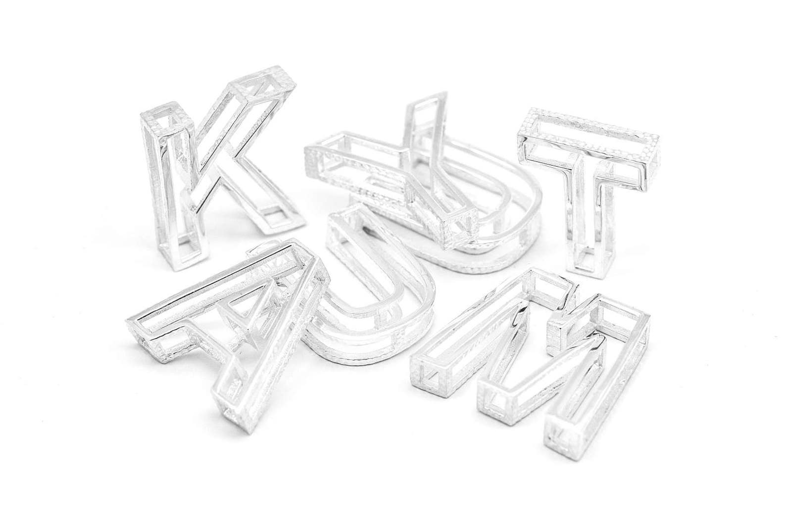 Sterling Silver Letter Pendants, 925 Silver Letter Alphabets, Uppercase ...