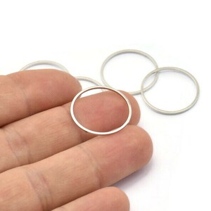 20mm Silver Rings - 24 Silver Brass Circle Connectors (20x0.8mm) D0389 ...