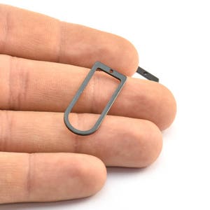 D Shape Rings, 6 Oxidized Brass Black D Shape Connectors, Rings ...
