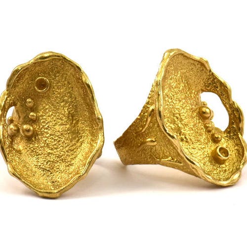 Crown Ring Settings 1 Raw Brass Crown Ring Setting With Pad - Etsy