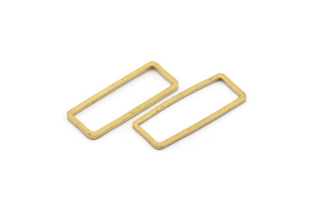 Brass Rectangle Ring, 50 Raw Brass Open Rectangle Connectors (9x24x1mm ...