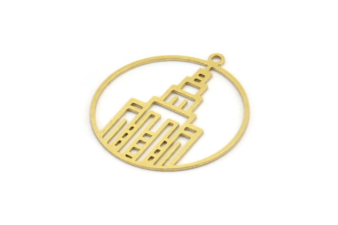Brass Tower Charm, 10 Raw Brass Towers Charms With 1 Loop, Earrings ...
