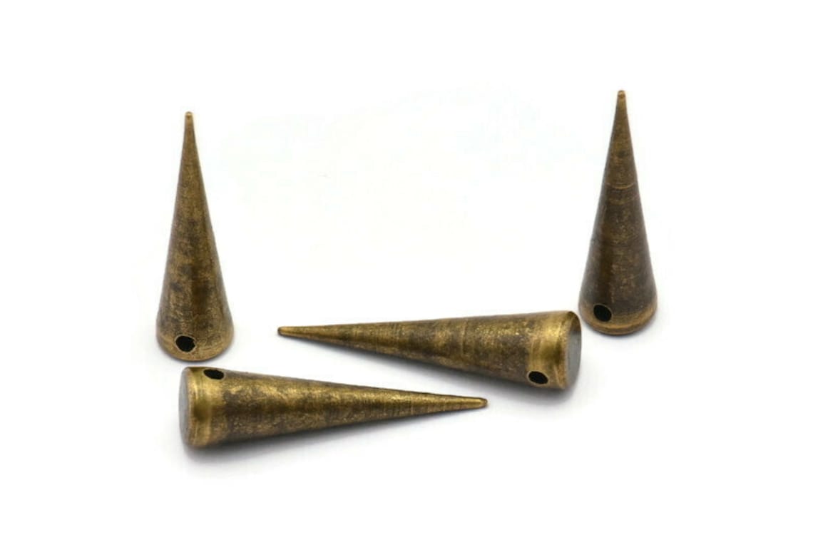Antique Brass Spike, 5 Antique Brass Spike Pendants (27x7mm) A0755 ...