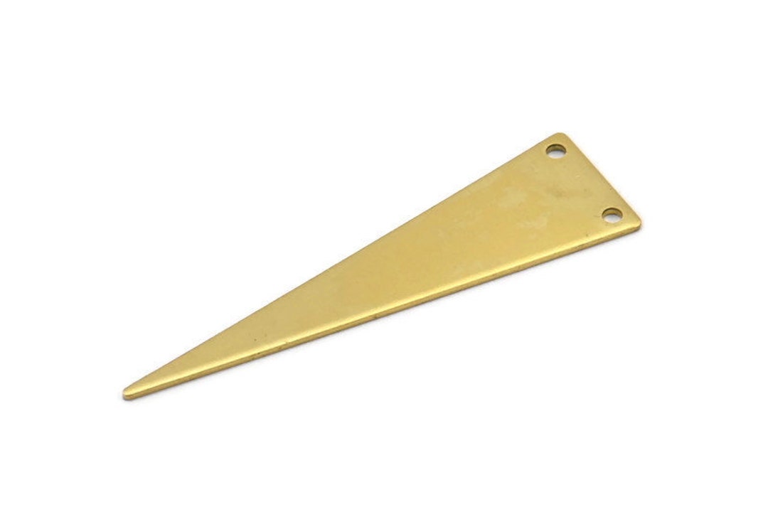 Messing Dreieck Charm, 10 Rohmessing Dreiecke Mit 2 Löcher (14x50x0.80 ...