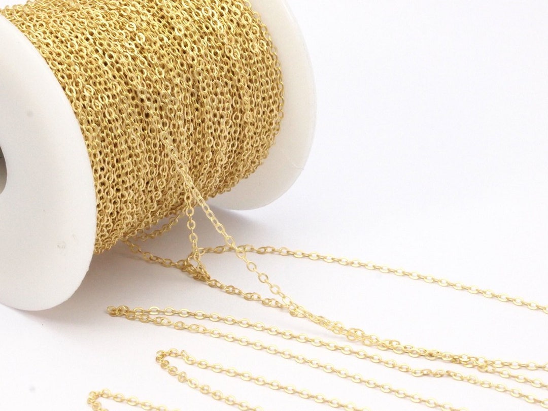 Brass Chain, Solder Chain, Link Chain, 5 M 1.5x2mm Raw Brass Soldered ...