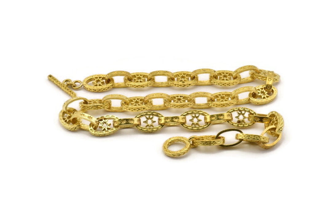 Brass Necklace Chain, Raw Brass Rope Chain Necklace, Chain Choker ...