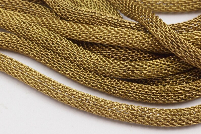 Brass Mesh Chain 5m Raw Brass Mesh Chain 4mm Ch002 Z109 - Etsy