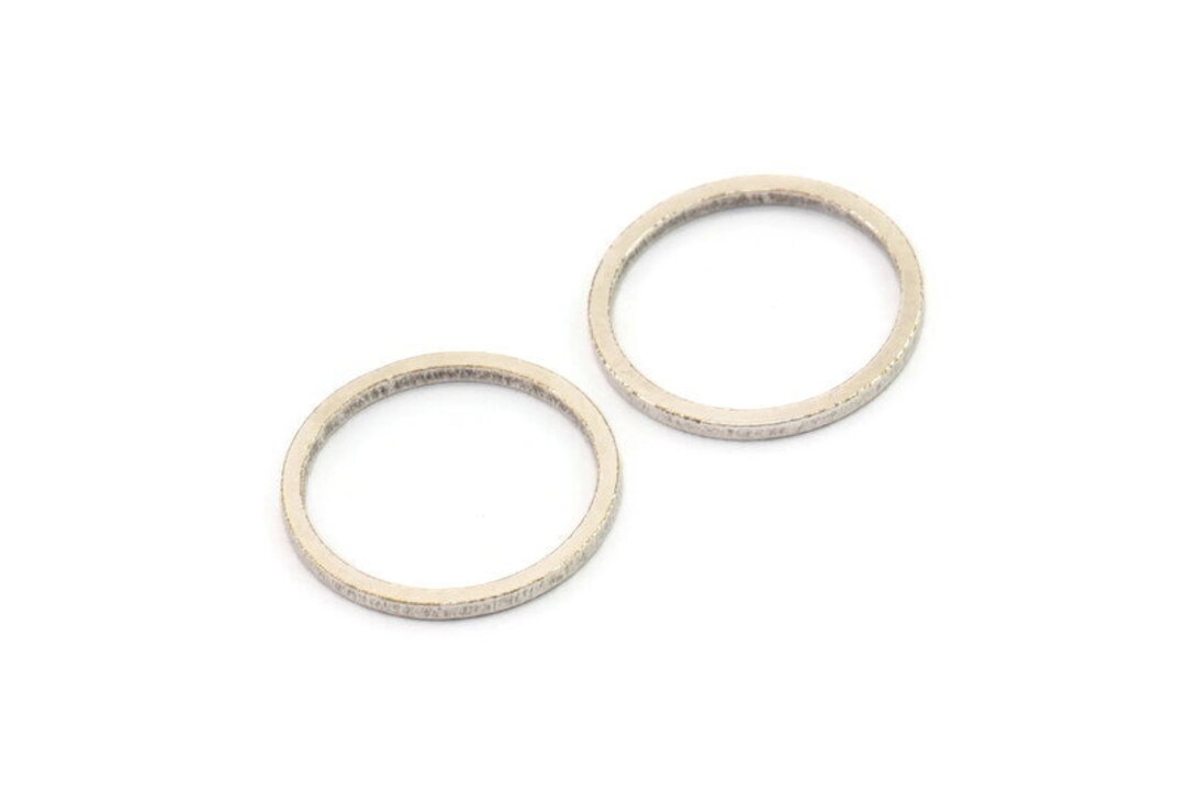 15mm Circle Connectors, 24 Antique Silver Plated Brass Circle ...