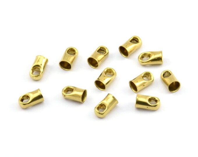 Brass Cord End Clasp 100pcs Raw Brass Cord End Clasp Jewelry Supplies 8 ...