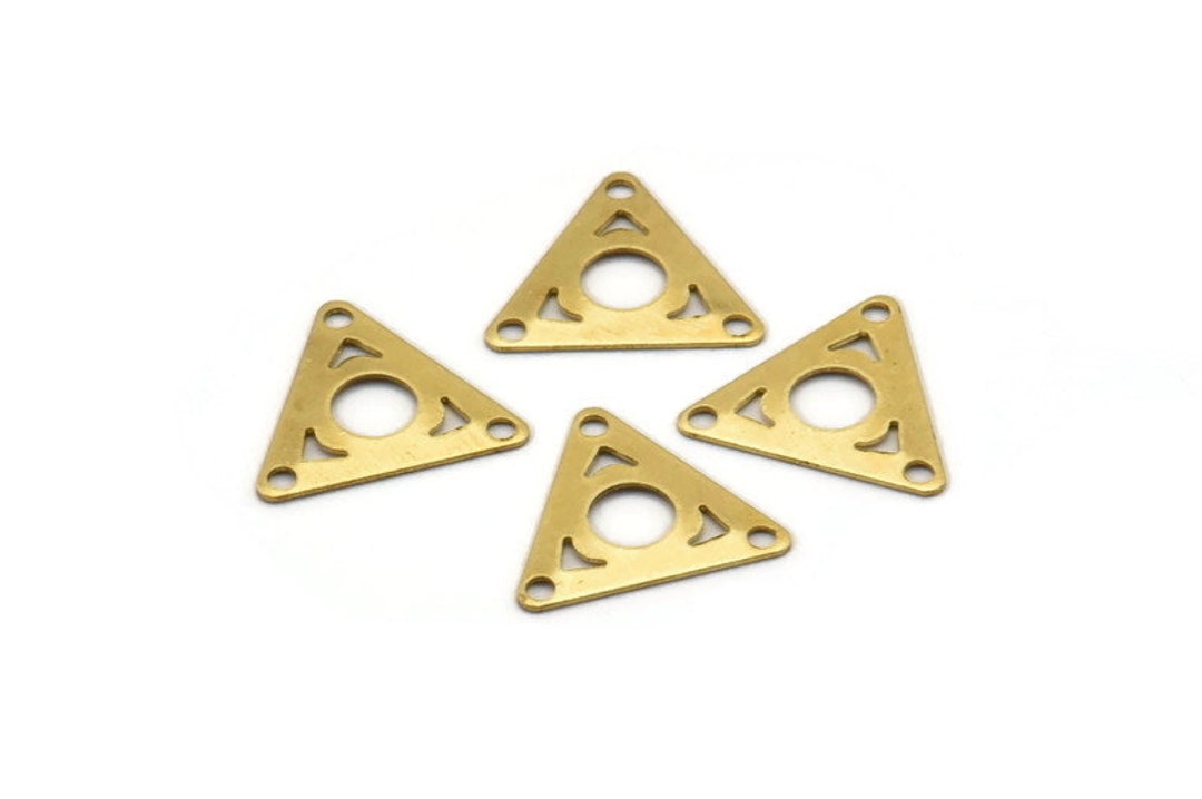 Brass Triangle Connector, 50 Raw Brass Triangle With 3 Holes Connectors ...