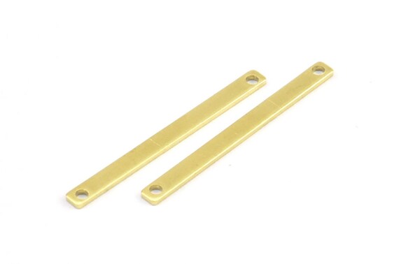 Tiny Bar Pendant 24 Raw Brass Connector Bars With 2 Holes | Etsy