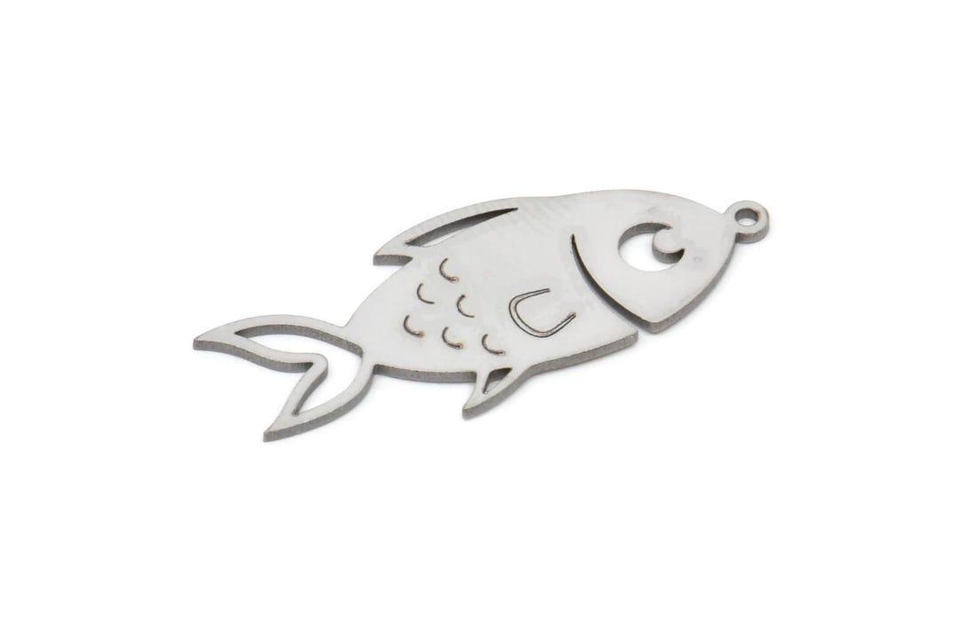 Steel Fish Charm, Stainless Steel Fish Charms With 1 Loop, Findings ...