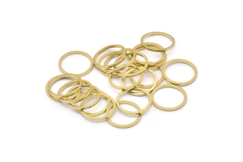 13mm Circle Connectors 50 Raw Brass Circle Connectors - Etsy