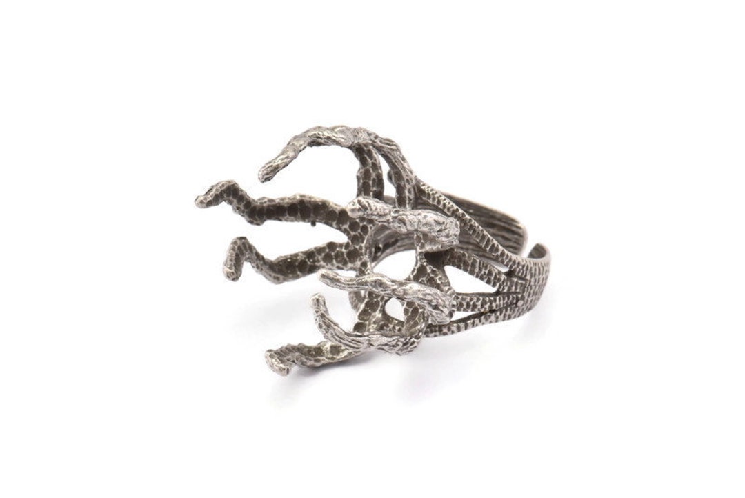 Claw Ring Settings - Antique Silver Plated Brass 8 Claw Ring Blanks for ...