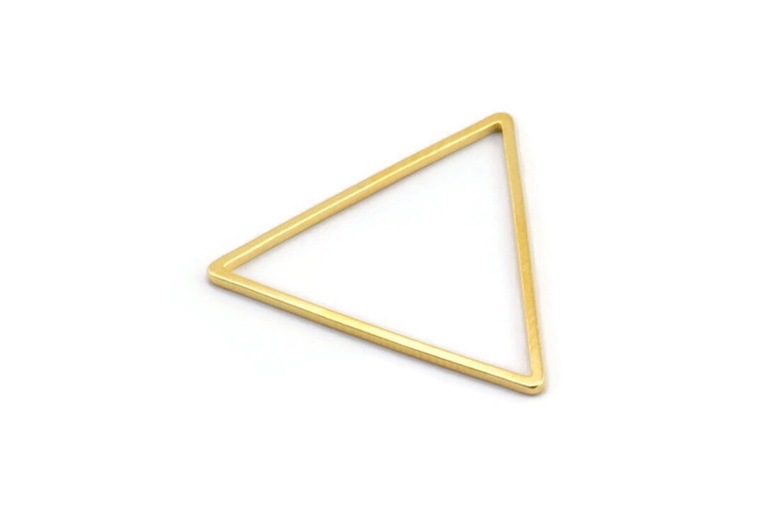 Gold Triangle Charm, 24 Gold Tone Brass Open Triangle Ring Charms ...