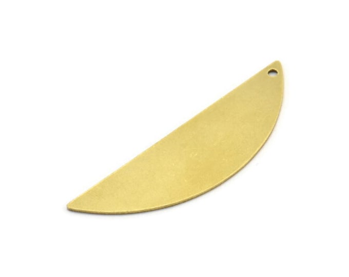Semi Circle Blanks Half Moon Shape 40x20x0.8mm Raw Brass Pendant 2mm 0 ...
