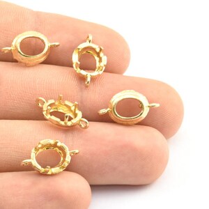 Brass Oval Setting, 10 Raw Brass Oval Settings With 2 Loops and 1 Pad ...
