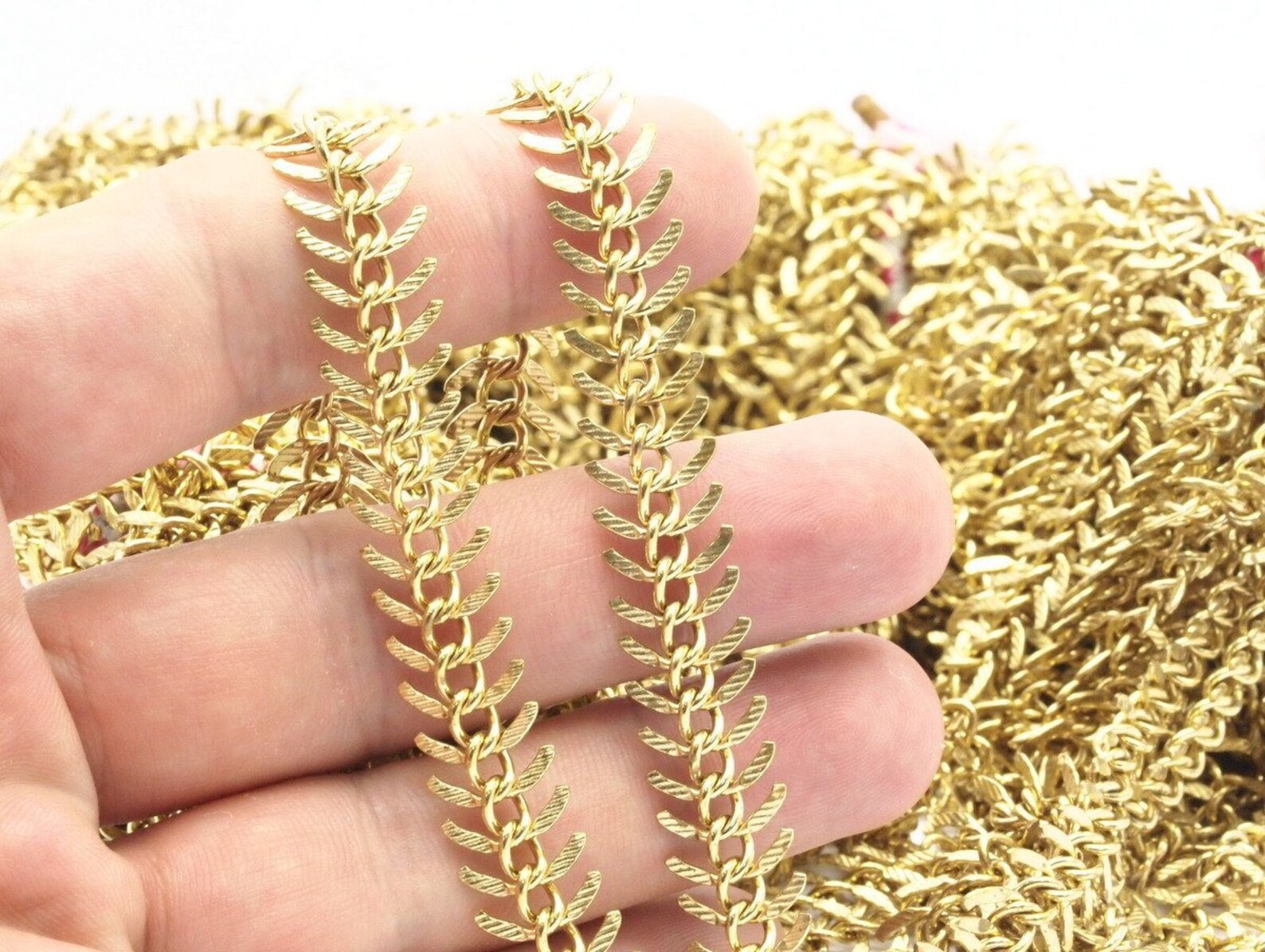 Fish Bone Chain, 2 M Raw Brass Fish Bone Chain, (11mm ) Bs 1055 - Etsy