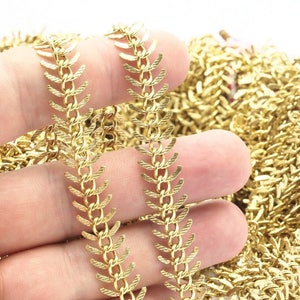 Fish Bone Chain, 2 M Raw Brass Fish Bone Chain, (11mm ) Bs 1055 - Etsy