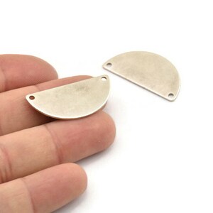 Silver Half Circle, 4 Antique Silver Plated Brass Semi Circle Chevron ...