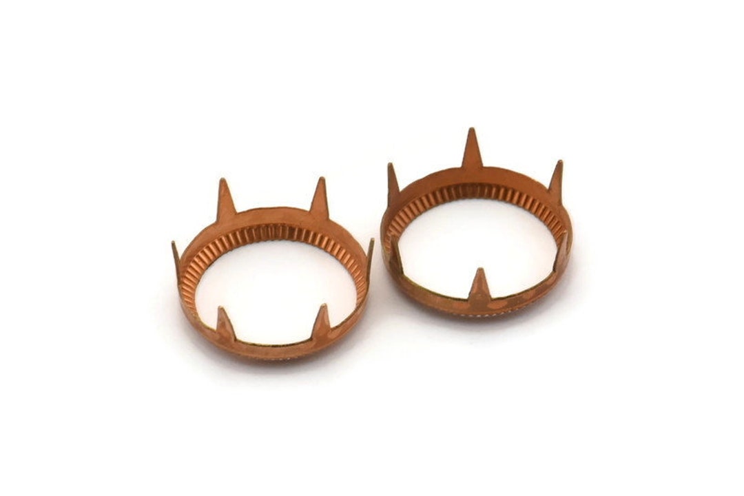 Vintage Copper Prong, 4 Vintage Raw Copper Round Oval Prong Setting ...