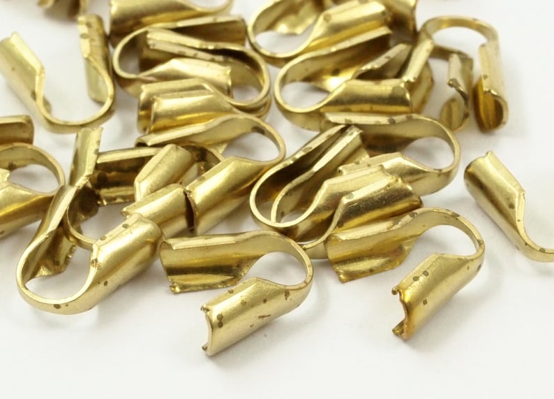 4mm Snake Chain End 50 4mm Raw Brass Snake Chain Parts Cap 8 | Etsy