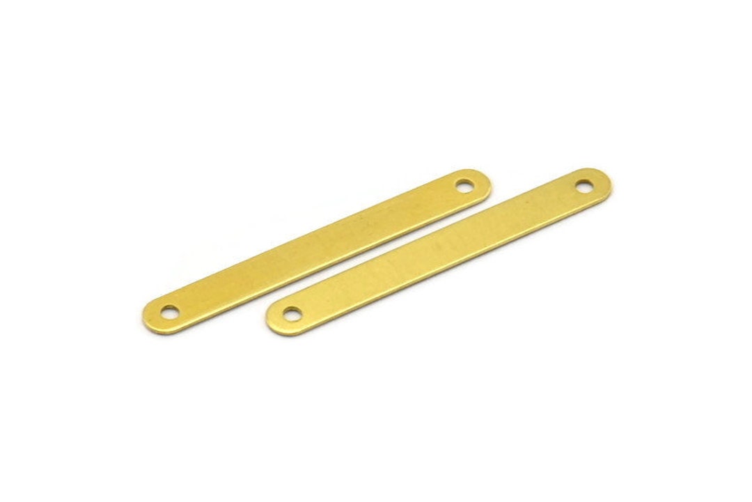 Brass Connector Blank, 50 Raw Brass Connector Blanks With 2 Holes (3 ...