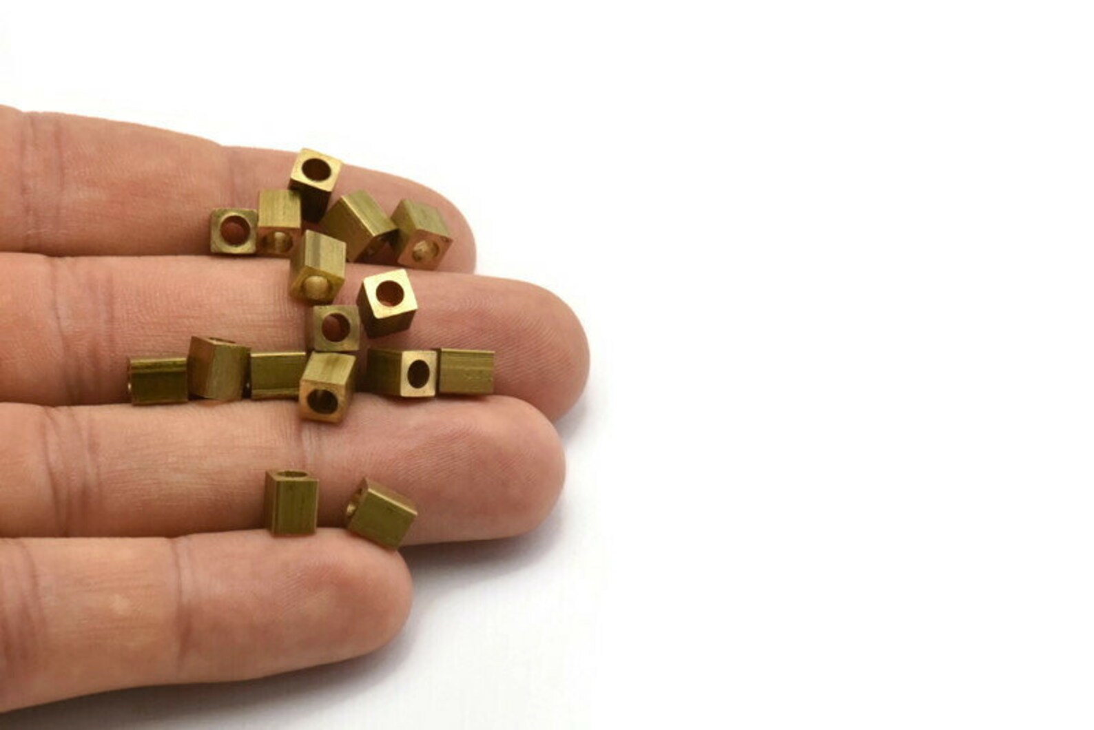 15 Raw Brass Square Cube Beads End Caps 6x5mm A0684 - Etsy