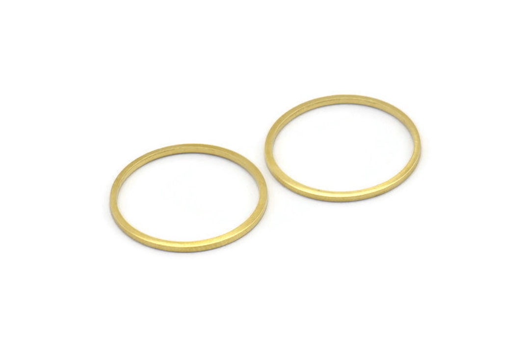 22mm Circle Connectors - 50 Raw Brass Circle Connectors (22x1x1mm) BS ...