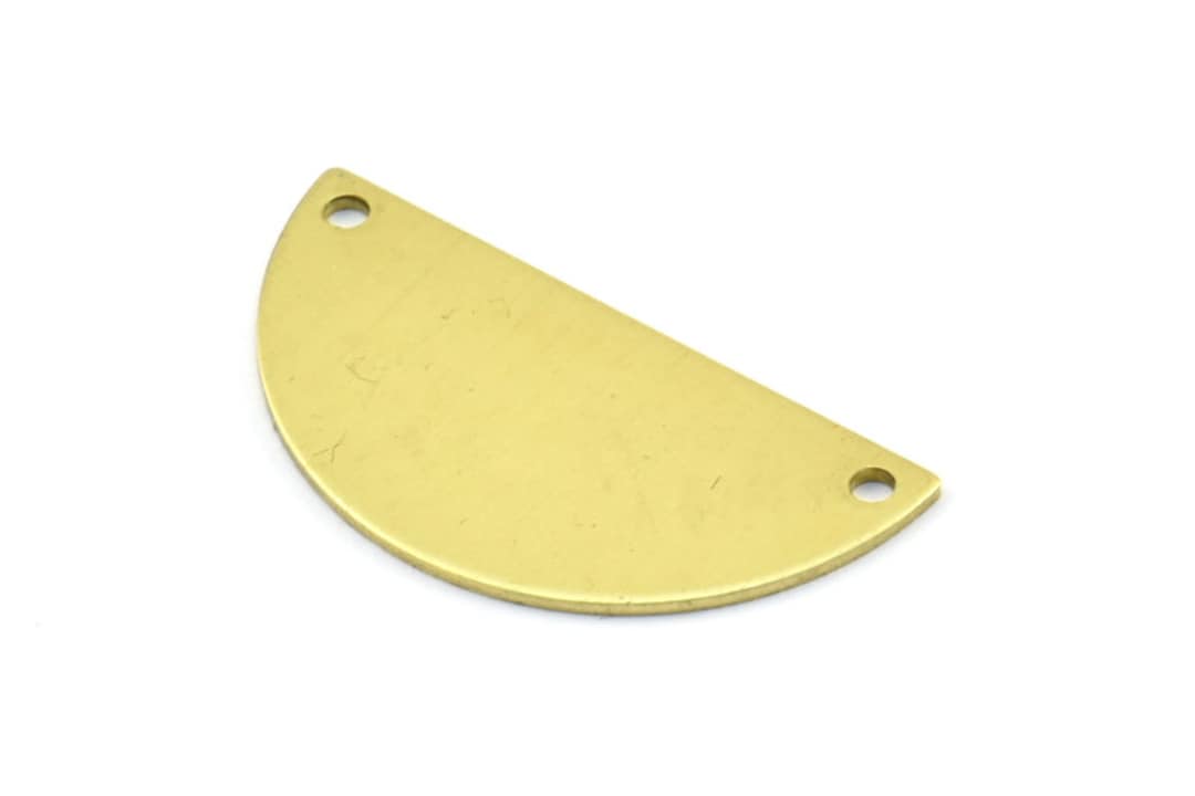 Brass Circle Blank, 6 Raw Brass Semi Circle Blanks With 2 Holes ...