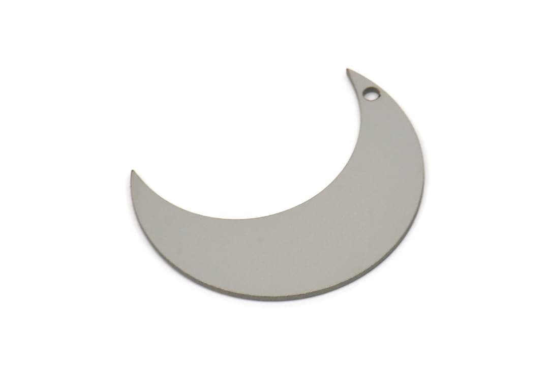 Steel Moon Charm, Stainless Steel Crescent Moon Charms With 1 Hole ...