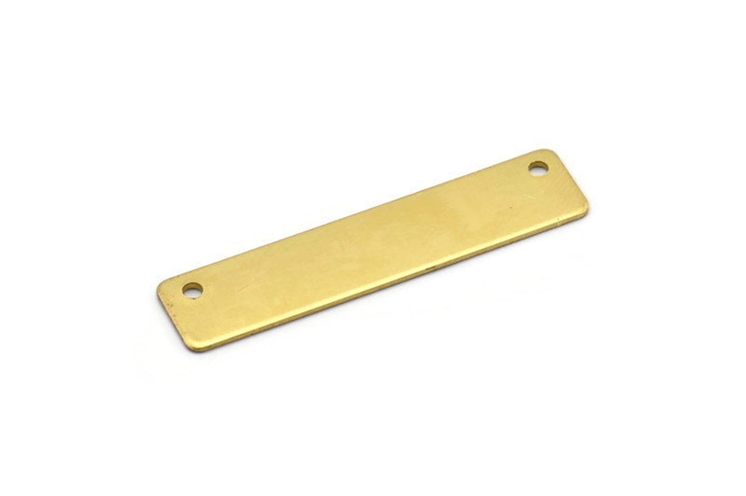 Brass Rectangle Bar, 10 Raw Brass Rectangle Connectors With 2 Hole ...