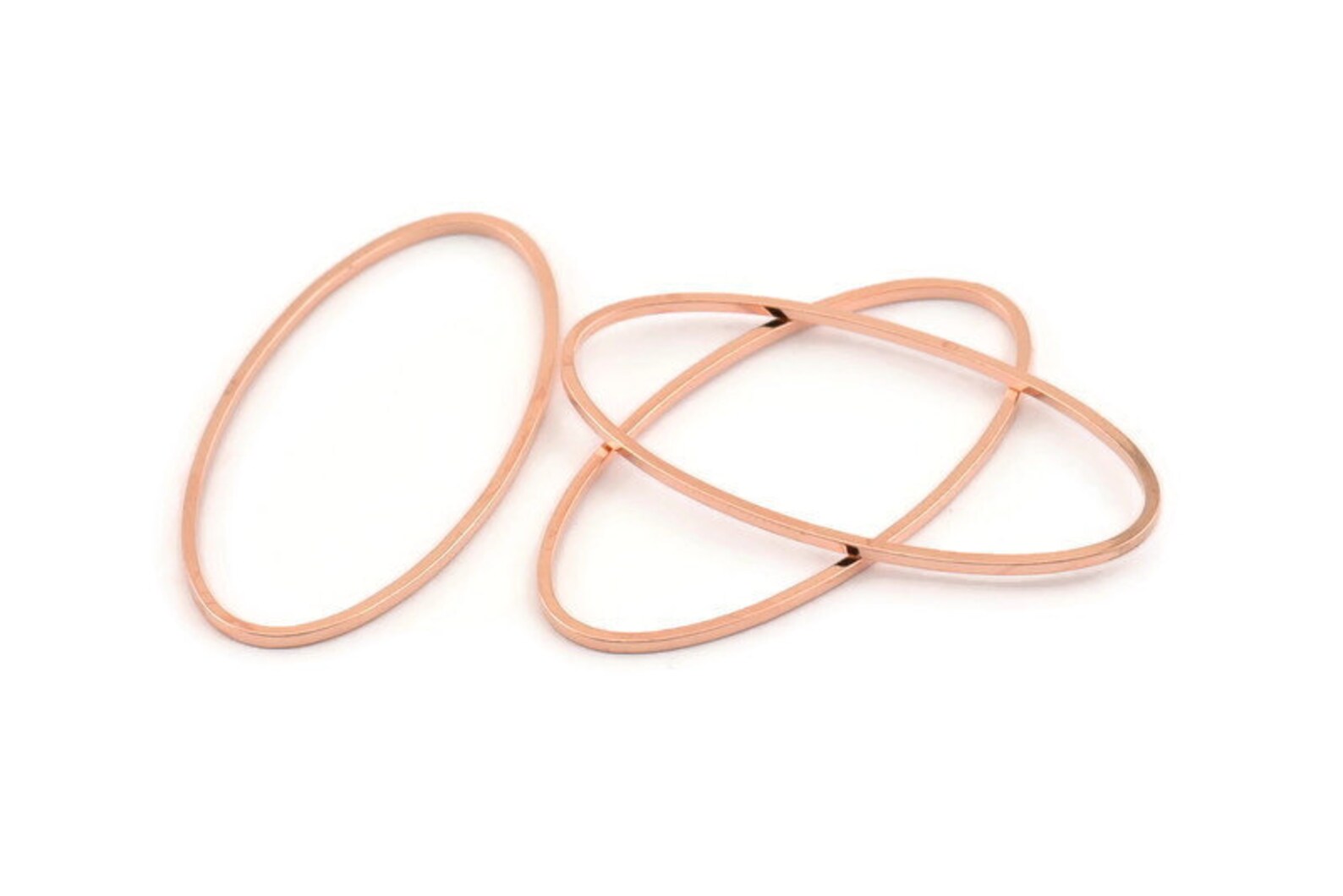 Rose Gold Oval Connector 24 Rose Gold Tone Brass Oval - Etsy