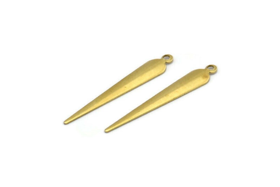 Brass Spike Charms, 100 Raw Brass Spike Charms (32x5mm) Brs 286 A0268 ...
