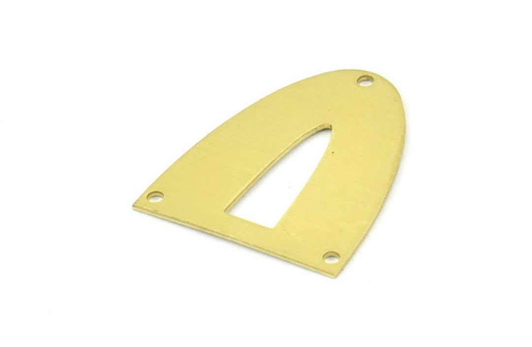 Half Ellipse Charm, 6 Raw Brass Half Ellipse Shape Charms With 3 Holes ...