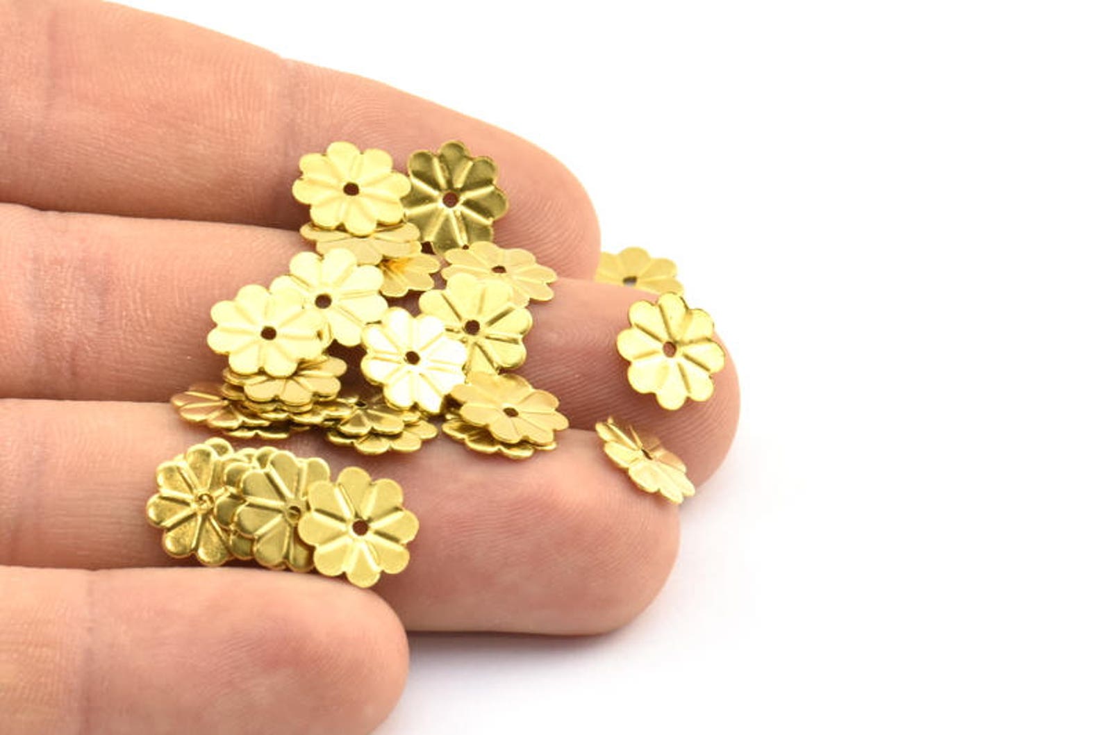 Brass Bead Cap 50 Raw Brass Bead Caps Disc Findings 10mm - Etsy