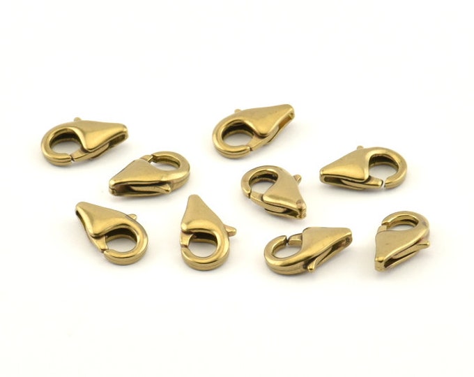Brass Parrot Clasp Raw Brass Lobster Claw Clasps Jewelry Supplies 11 ...